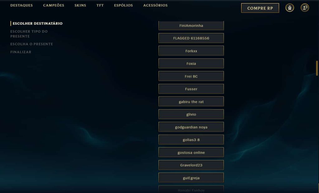 Como enviar presente no LoL (2025) - Mais Esports