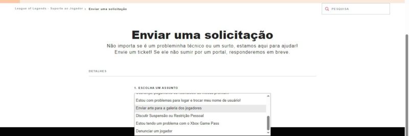 Como enviar ticket no LoL: veja o passo a passo - Mais Esports